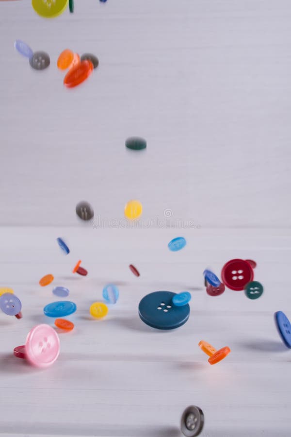 Falling Colourful Sewing Buttons Stock Photo - Image of dressmaking ...