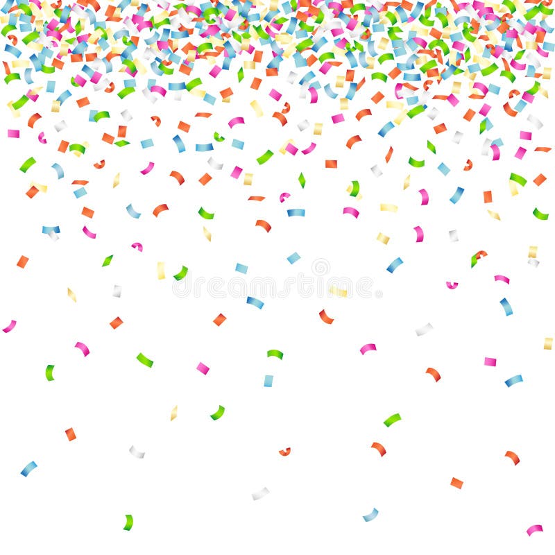 Falling Confetti Pattern on White Background Stock Vector ...