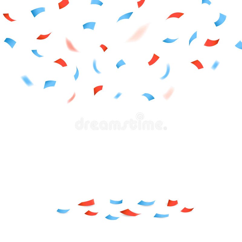 Falling Confetti of Red and Blue Stock Vector - Illustration of ...