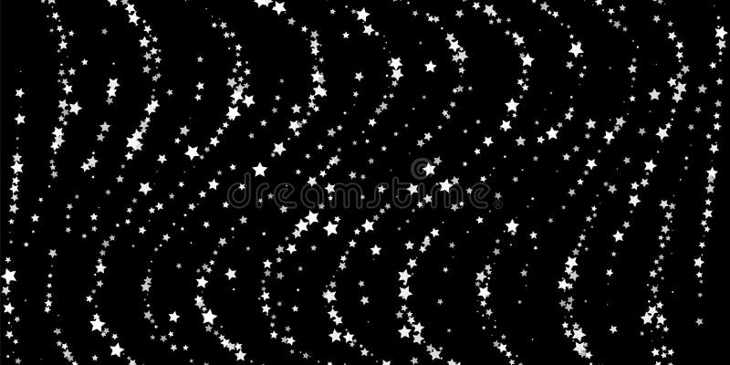 Falling Confetti Stars. White Stars on a Black Background. Festive ...