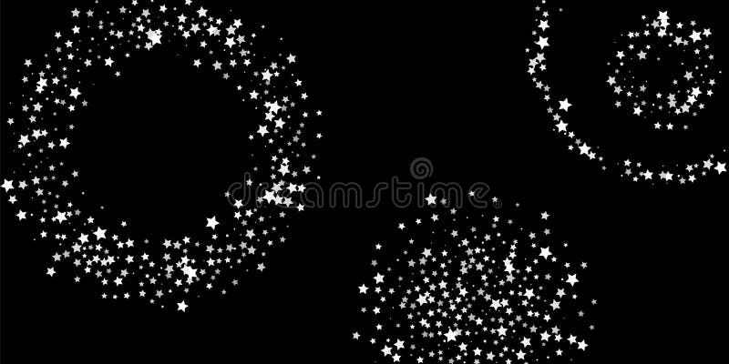 Falling Confetti Stars. White Stars on a Black Background. Festive ...