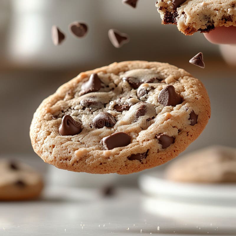 Falling Cookie Against a White Canvas Stock Illustration - Illustration ...