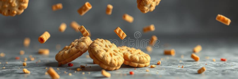 Falling Cookies and Crumbs Create a Delicious Mess on a Kitchen ...