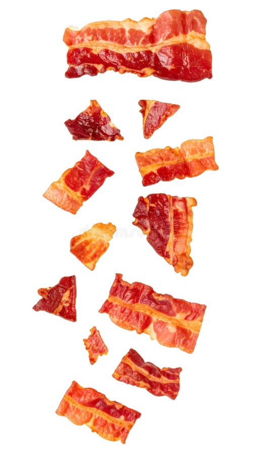 Crispy Bacon Strips Falling Transparent Background Stock Photos - Free ...