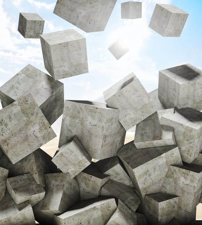 Falling cubes stock illustration. Illustration of abstract - 52840558