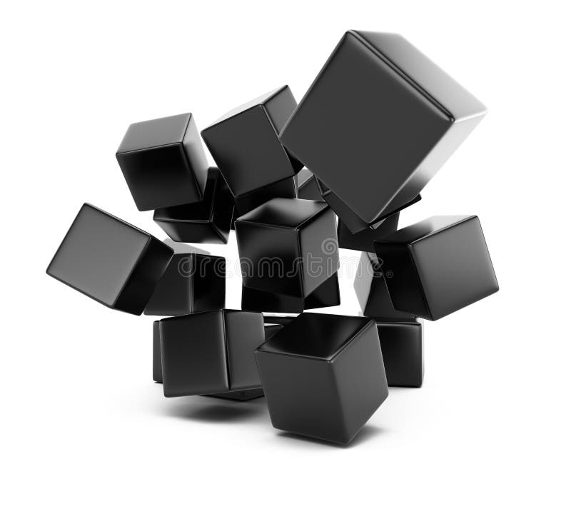 Falling 3D Cubes stock vector. Illustration of geometric - 26673176