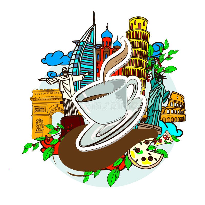 Falling Coffee Cup With Saucer. Stock Illustration - Illustration of ...