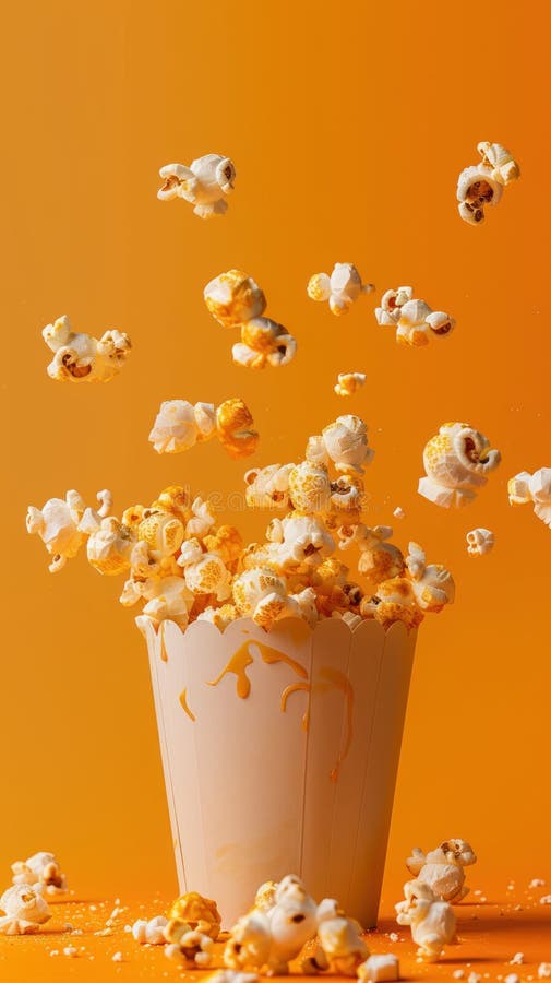 Falling Cup of Popcorn stock image. Image of motion - 308919953
