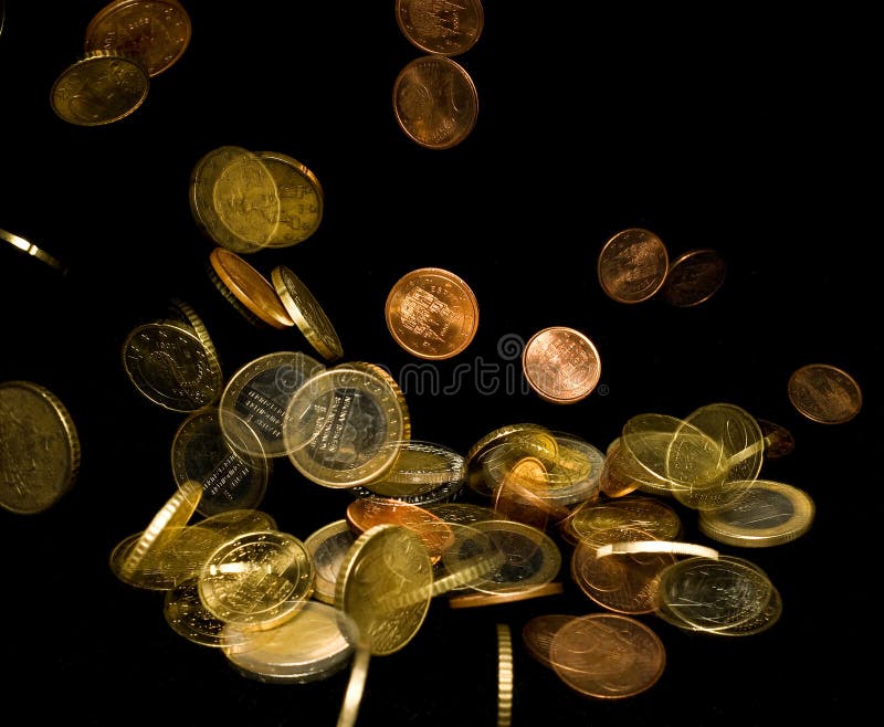 Money Coins Falling Raining Down Stock Image - Image of isolated, coin ...