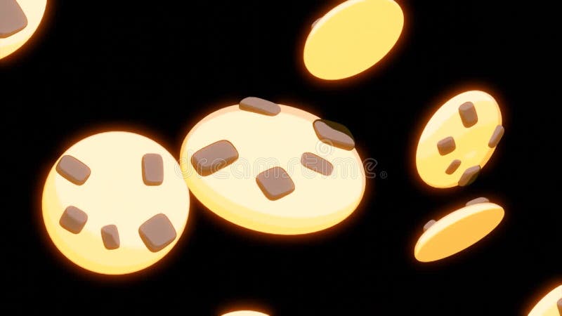 Cookies with Chocolate Chip Filling Animation on a Green Screen. Stock ...