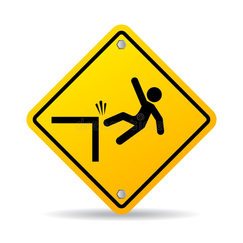 Falling danger vector sign stock vector. Illustration of dangerous ...