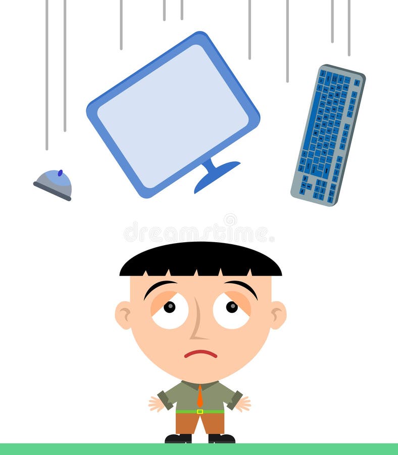 Falling desktop stock illustration. Illustration of computer - 37802464