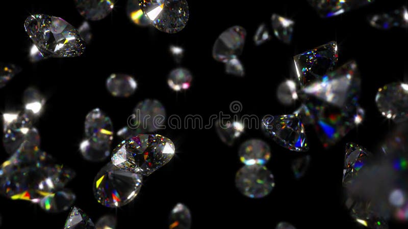 Falling Diamonds - Loopable CG Animation Stock Video - Video of carbon ...