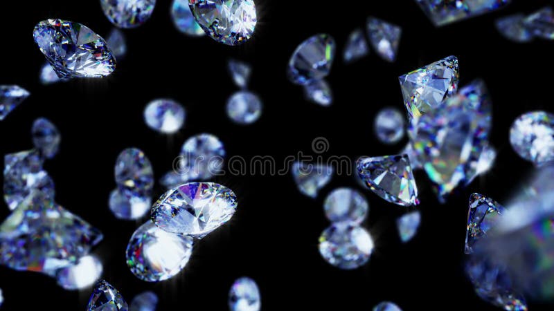Falling Diamonds - Loopable CG Animation Stock Video - Video of carbon ...