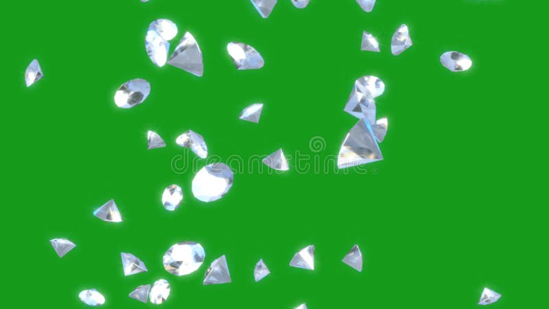 Falling Diamonds Green Screen Motion Graphics Stock Footage - Video of ...