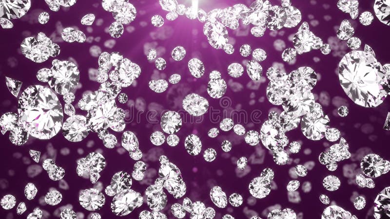 Falling Diamonds with Shining Edges on Lilac Background. Luxury Living ...