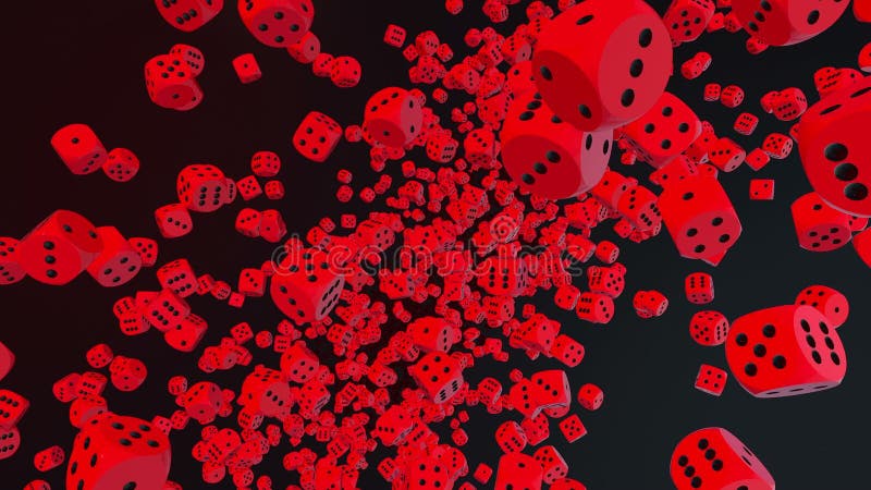 Falling Dice on a Black Background 3d Animation Stock Video - Video of ...