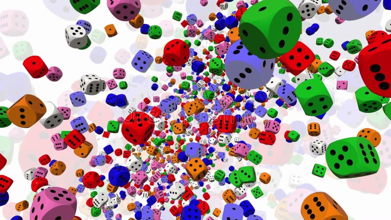 Falling Dice on a Black Background 3d Animation Stock Video - Video of ...