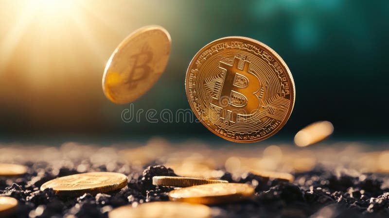 Falling Digital Coins Create Dynamic Scene of Virtual Currency in ...