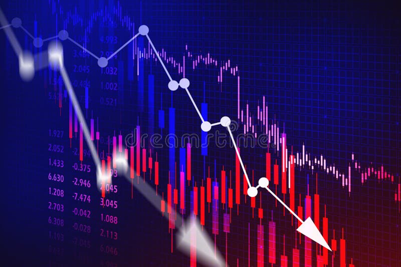 Falling Digital Graph and Arrow, Economical Crisis Stock Illustration ...