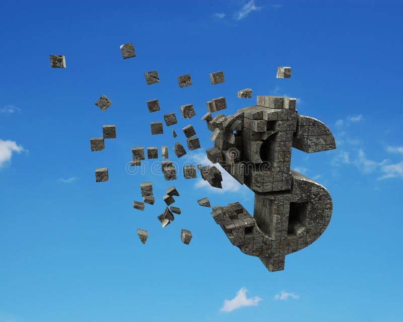 Falling dollar stock illustration. Illustration of business - 3622486