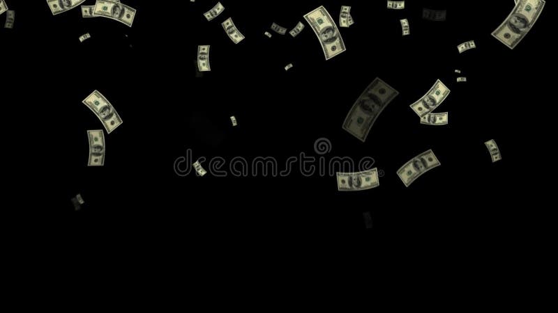 Dollar Falling Animation Black Background Vector Motion Graphics Loop ...