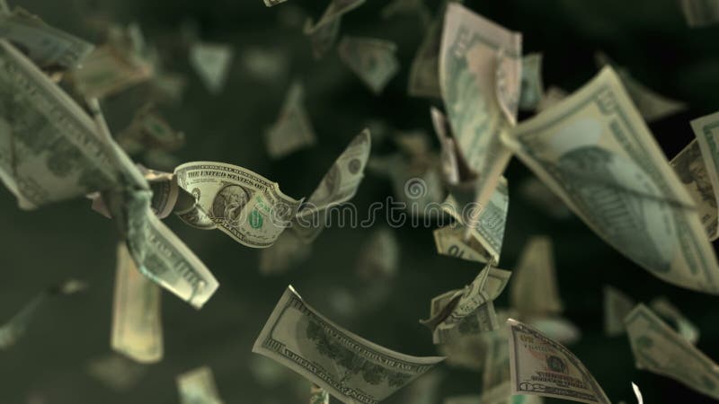 Falling Dollar Banknotes. Seamless Looped Clip. Dollar Bills Falling ...