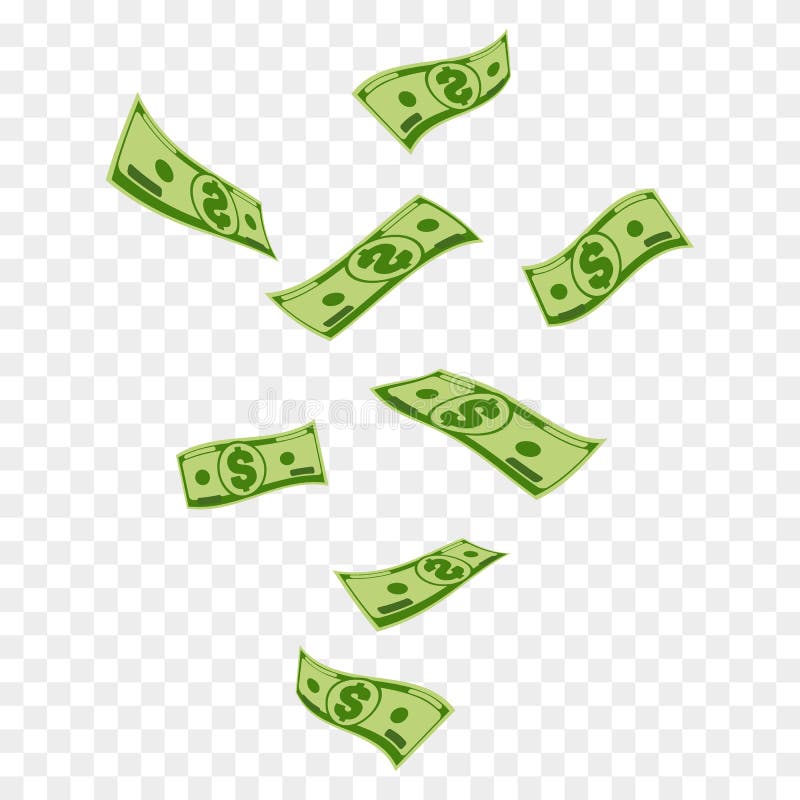 Falling Dollar Banknotes. Vector Money Confetti Isolated Stock Vector ...