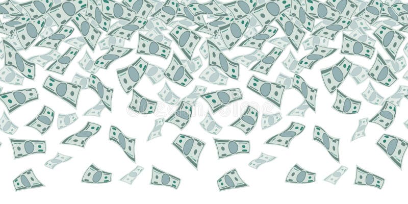 Falling Dollar Banknotes. Vector Money Confetti Isolated Stock Vector ...