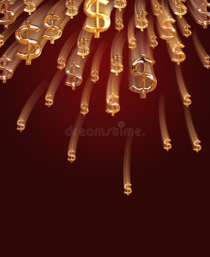 Falling 100 dollar bills stock illustration. Illustration of lottery ...