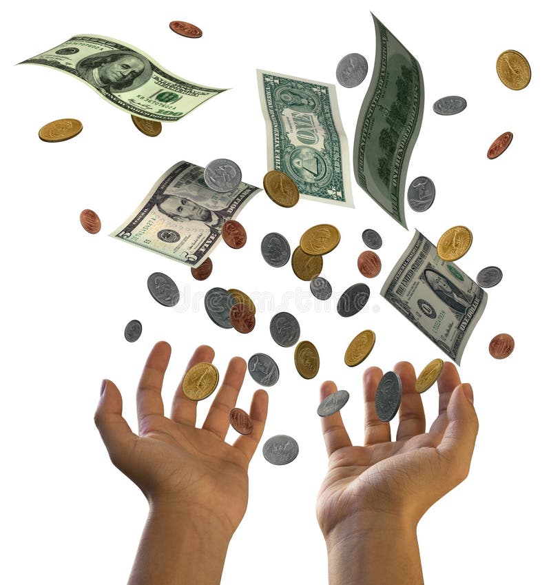 Falling dollars stock illustration. Illustration of catching - 77432531