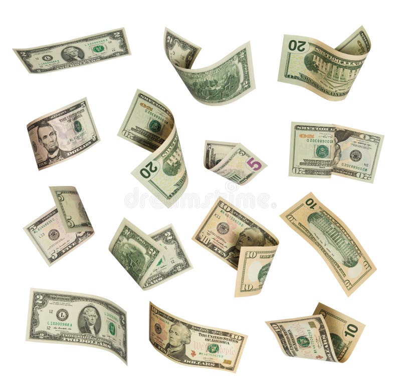 Falling US dollars stock image. Image of exchange, paper - 11280041