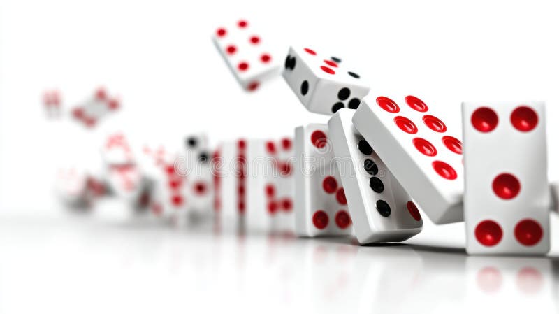 Falling Dominoes stock illustration. Illustration of fate - 375976142