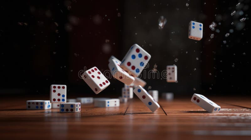 Falling Dominos - a Chain Reaction Game - AI Generated Stock ...