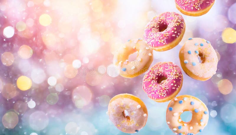 Falling donuts stock illustration. Illustration of topping - 294575281