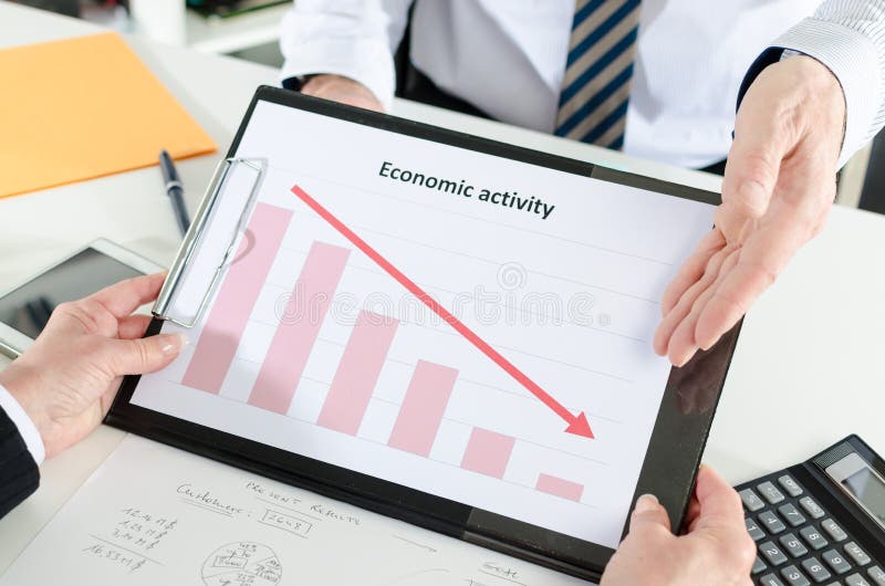 Falling Down of Economic Activity Stock Image - Image of declining ...