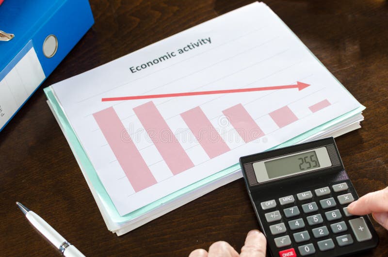 Falling Down of Economic Activity Stock Photo - Image of decline ...