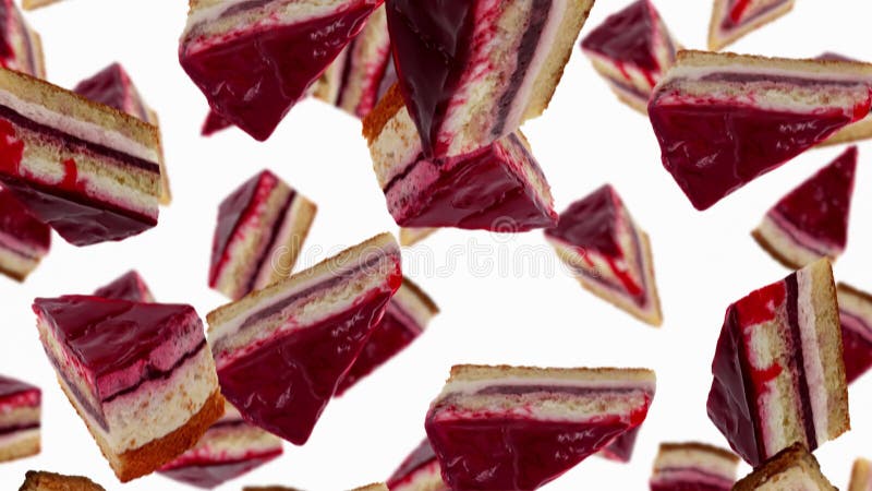 Colorful Cake Slices on a White Background Stock Footage - Video of ...