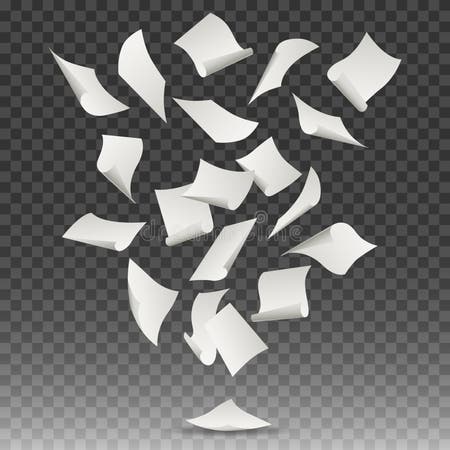 Falling down paper sheets stock illustration. Illustration of office ...