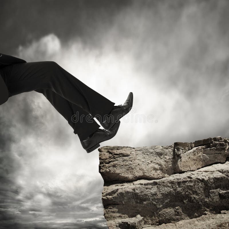 Falling down from rock stock illustration. Illustration of life - 32572848