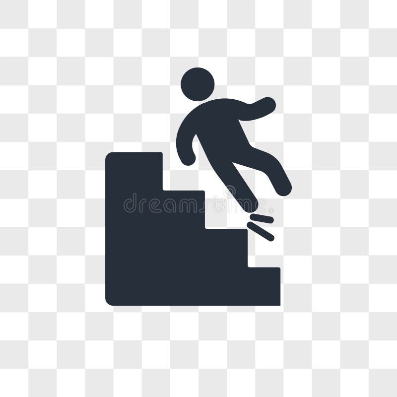 Falling Down Stairs Icon Isolated on Transparent Background, Falling ...