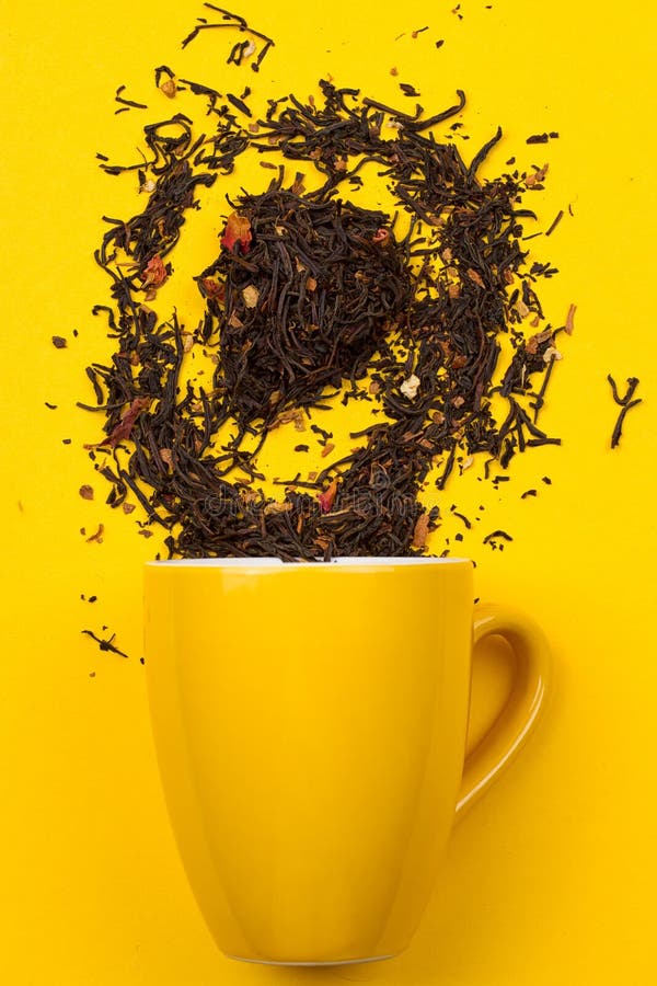 Falling driedn tea stock photo. Image of greentea, falling - 98349254