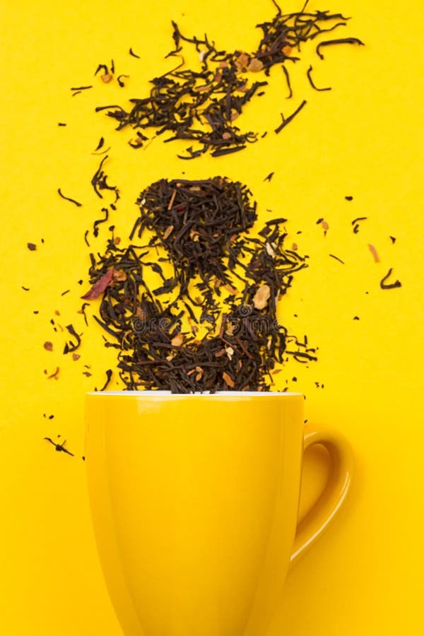 Falling driedn tea stock photo. Image of greentea, falling - 98349254