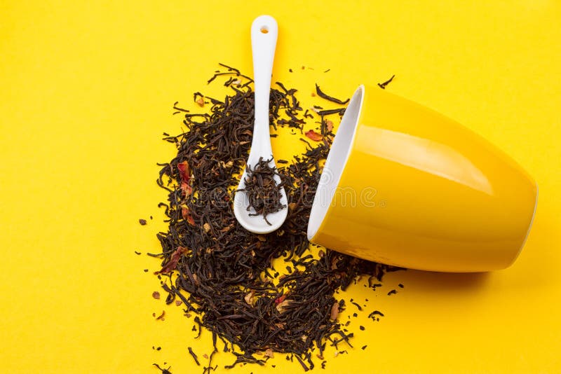 Falling driedn tea stock photo. Image of greentea, falling - 98349254