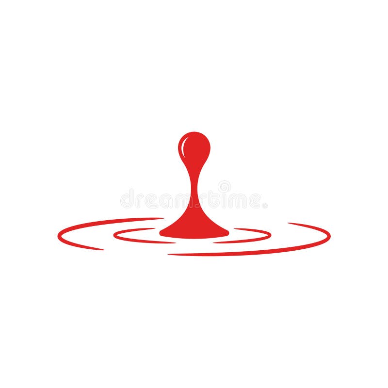 Falling Drop of Blood with Splash Icon Design. Vector Illustration ...