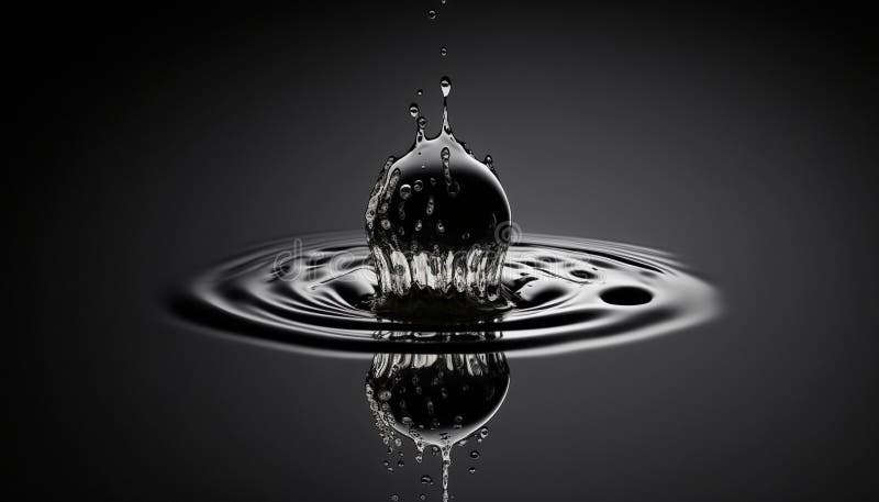 Falling Drop into the Water, Generative Ai Stock Illustration ...
