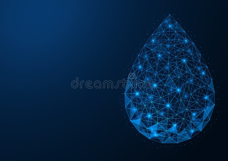 Falling Drop with Waves Background in Blue Stock Vector - Illustration ...
