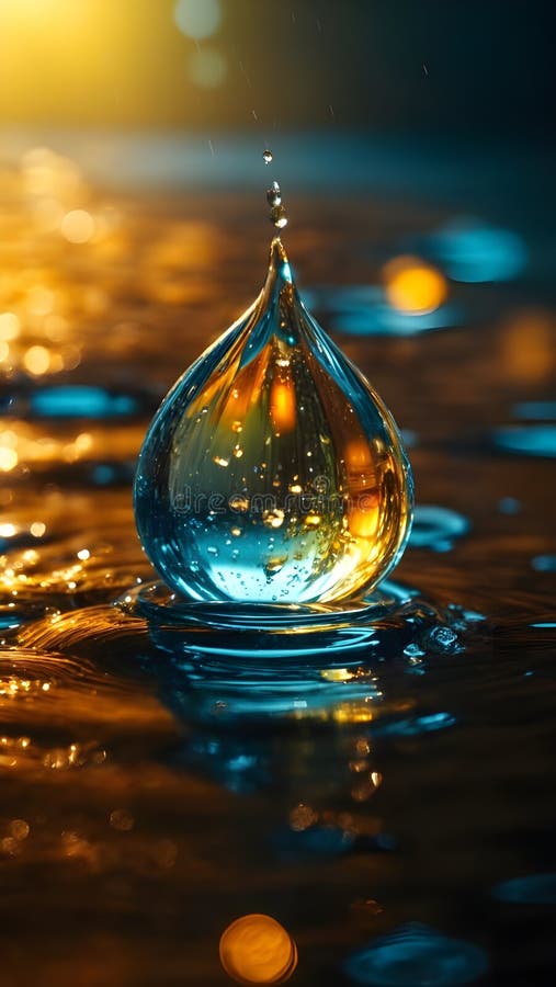 Falling Drop of Water with Sun Rays. Nature Smartphone Screen Wallpaper ...