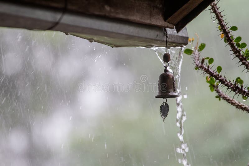Falling Drops Hard Rain Wind Bell Background Stock Photos - Free ...