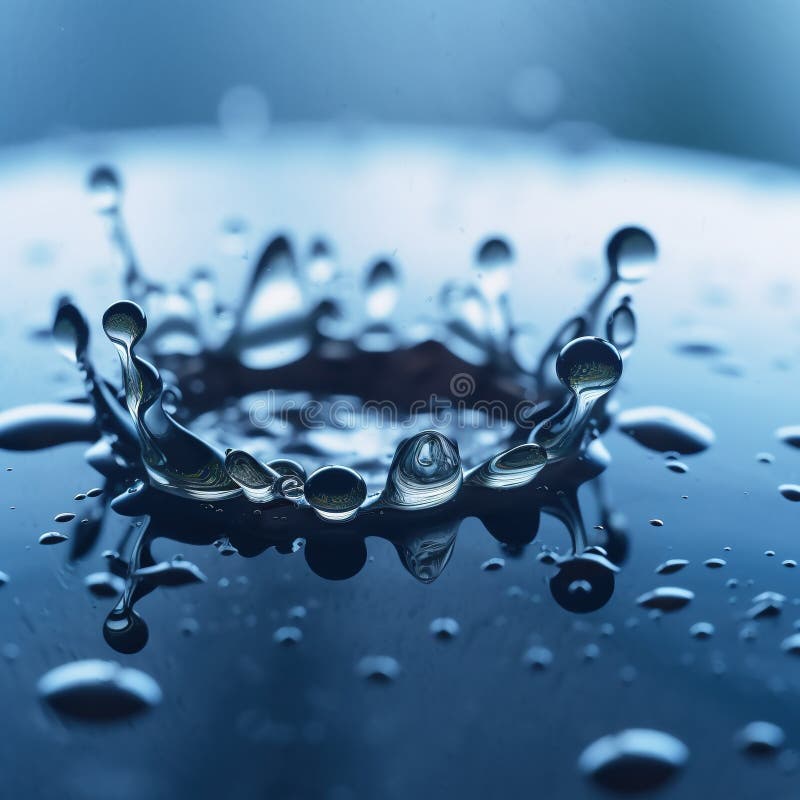 Falling Drops of Water. Splash Effect after Collision a Falling Drops ...